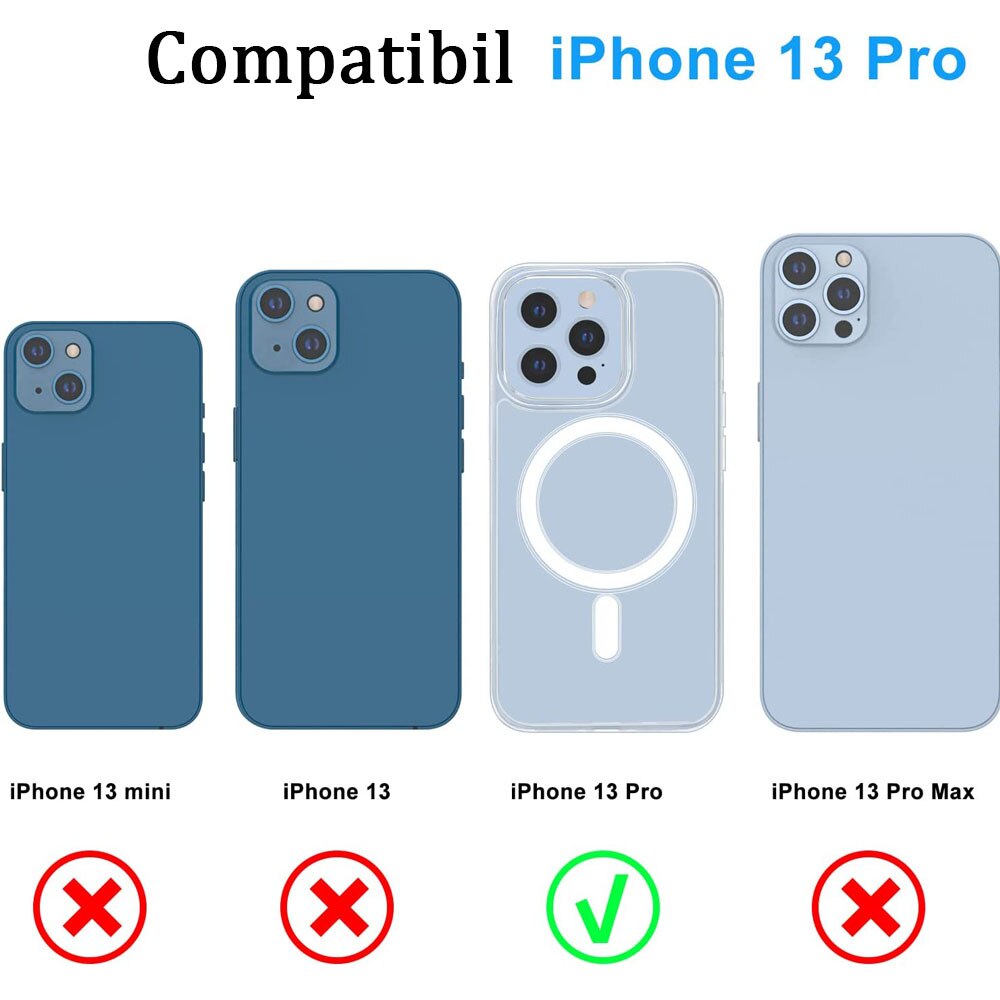 Husa de protectie, MagSafe, Compatibil cu iPhone 13 Pro, Transparent ...