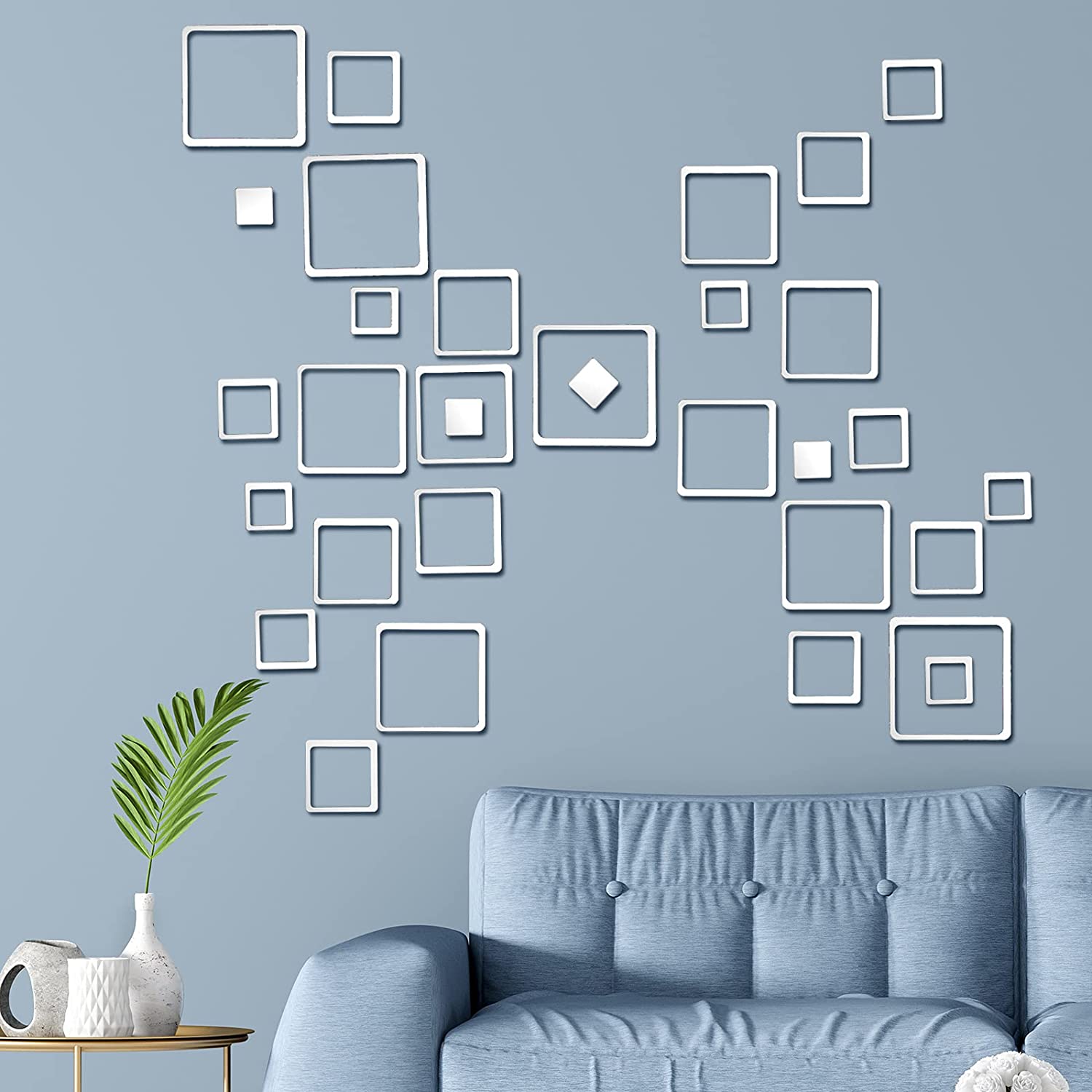 Set 24 Oglinzi Acrilice Autoadezive Pentru Decorarea Peretilor Luxer ...