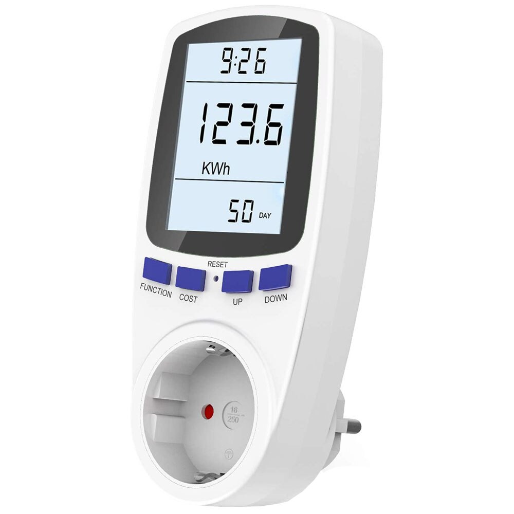 Priza cu afisaj digital energie, 7 moduri, Display LCD, 50Hz, Alb - eMAG.ro