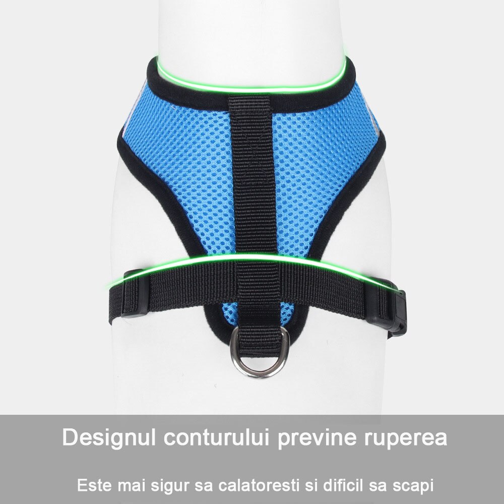 Set ham/lesa, Pentru pisici/caini, Reglabil, Roz, M - eMAG.ro