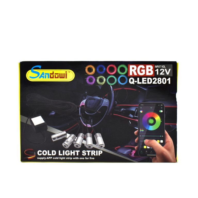 Kit led cu 5 lumini, Andowl, iluminare RGB, negru, cu jocuri de lumini ...