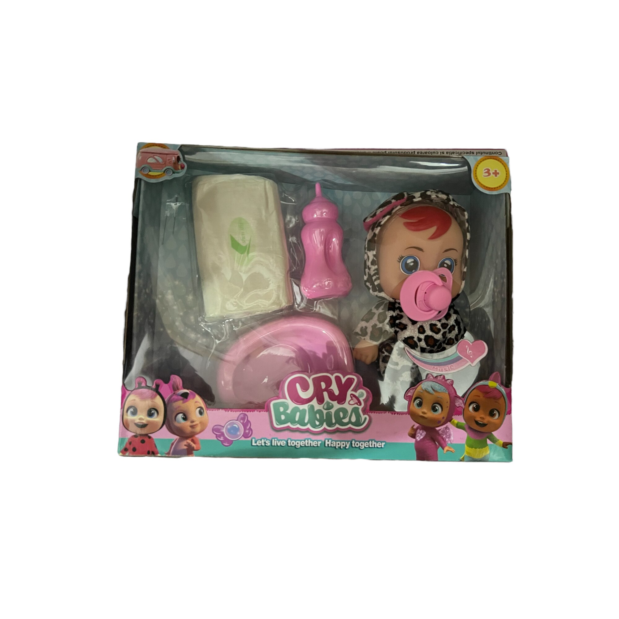 Papusa Bebelus Interactiv Cry Babies lacrimi cu olita, biberon, suzeta ...