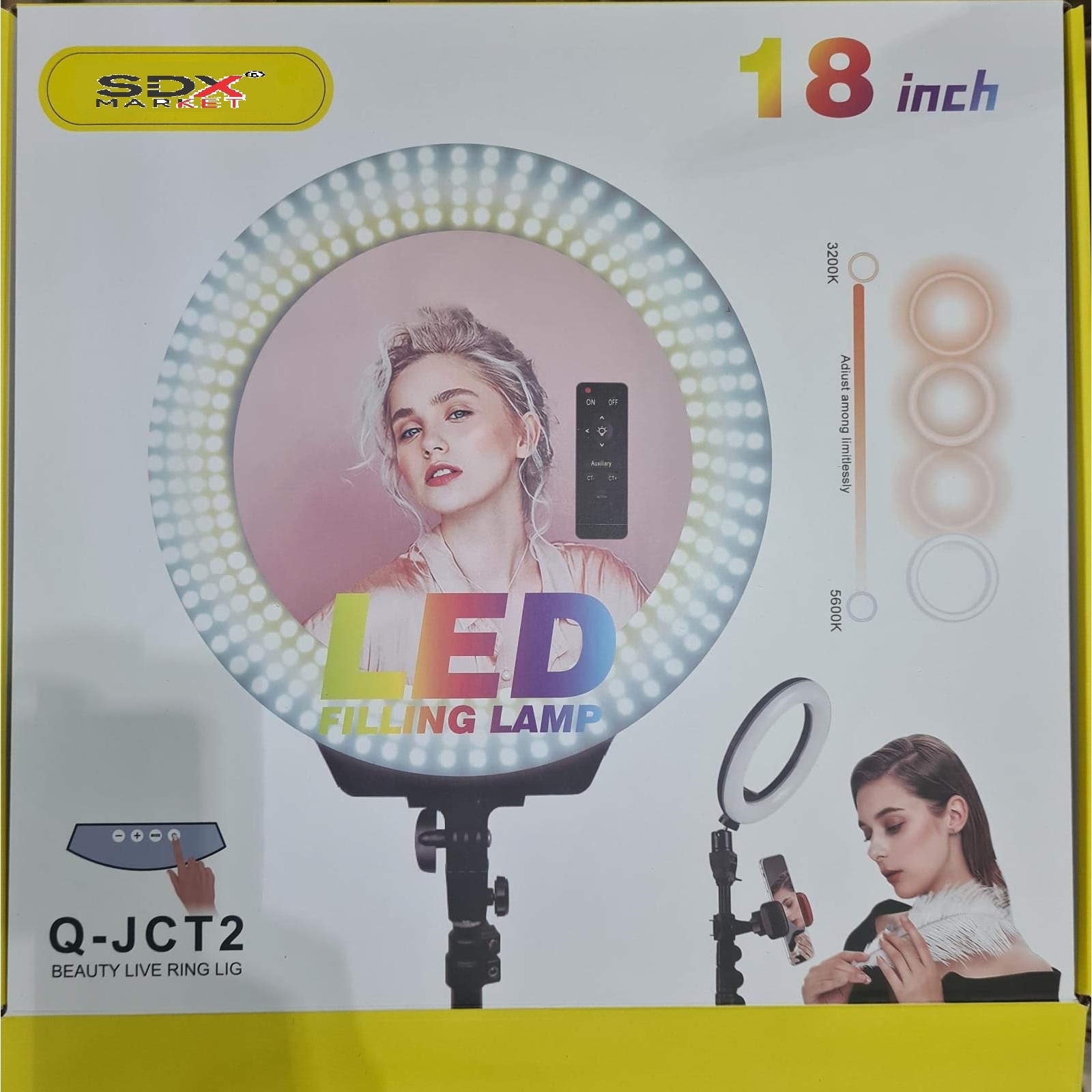 Lampa Circulara Photo si Make up Profesionala 46 cm, 18" Ring Light ...