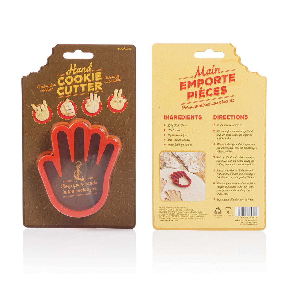 Forma pentru biscuiti, Hand Cookie Cutter, plastic, rosu, 11 x 9 x 1,4 ...
