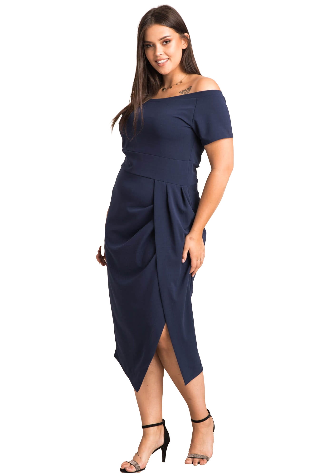 Rochie lunga spaniola Delicja, Karko, Poliester/Elastan, Slit ...