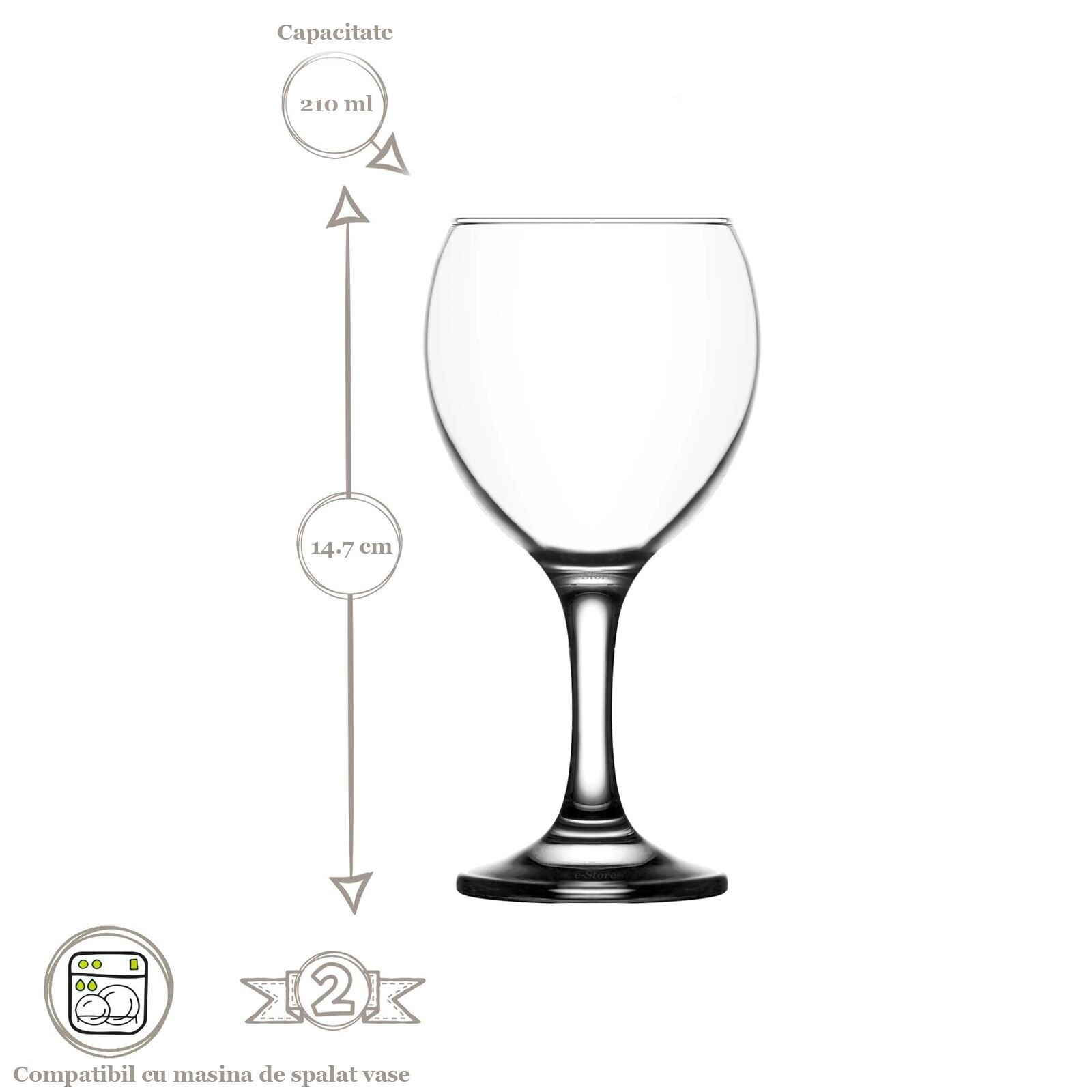 Set 18 pahare cu picior, vin alb, vin rosu si sampanie, 210ml, 260ml, 190ml - eMAG.ro