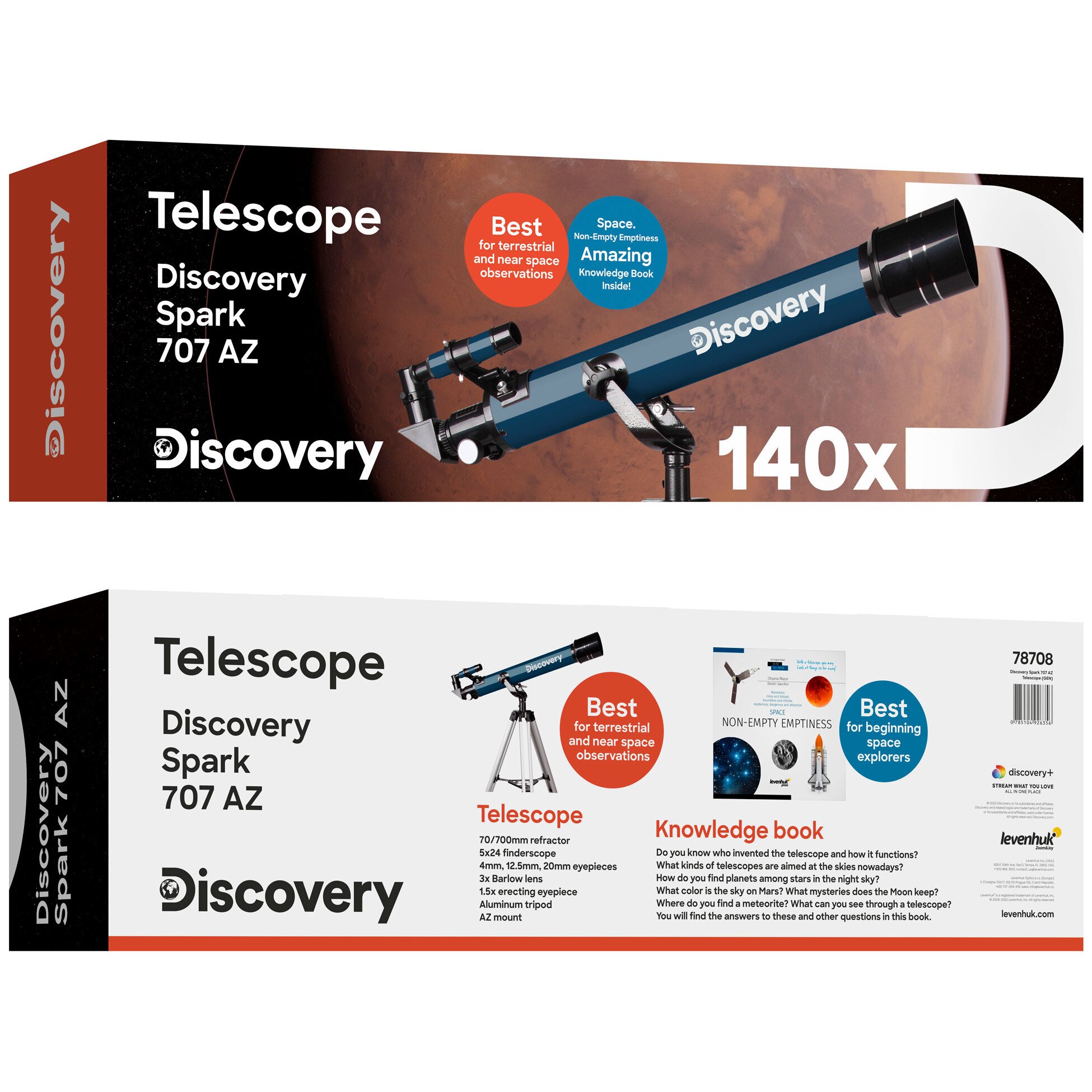 Telescop Discovery Spark 707 AZ (70/700) set cu carte - eMAG.ro