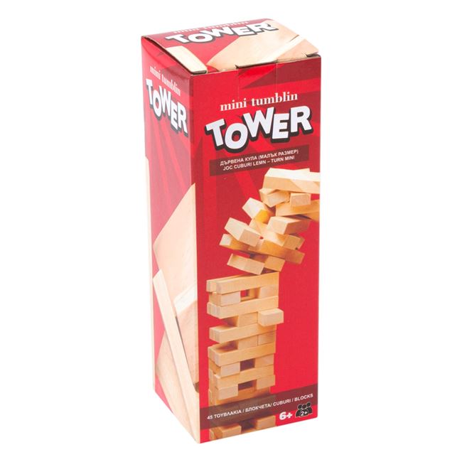 Joc de masa pentru copii si parinti Tumblin Tower, tip Jenga, 45 buc, 6 ...