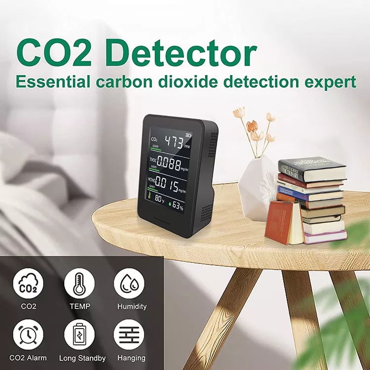 Levegőminőség-mérő, ultra-hordozható, kis méretű, nagy pontosságú, 5 az 1-ben, hőmérséklet- és ...