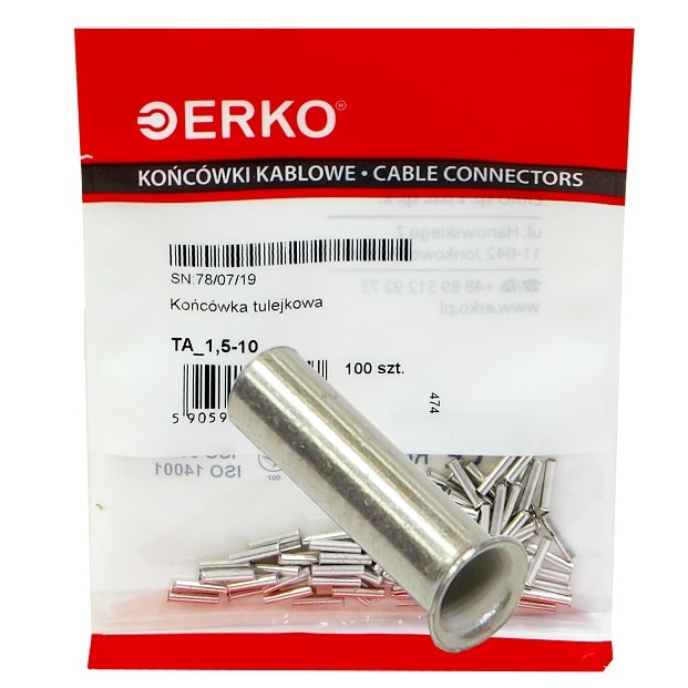 Terminal de cablu neizolat TA 1,5-10 100 buc ERKO - eMAG.ro