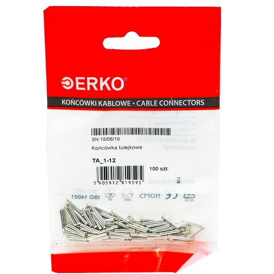 Terminal de cablu neizolat TA 1-12 100 buc ERKO - eMAG.ro