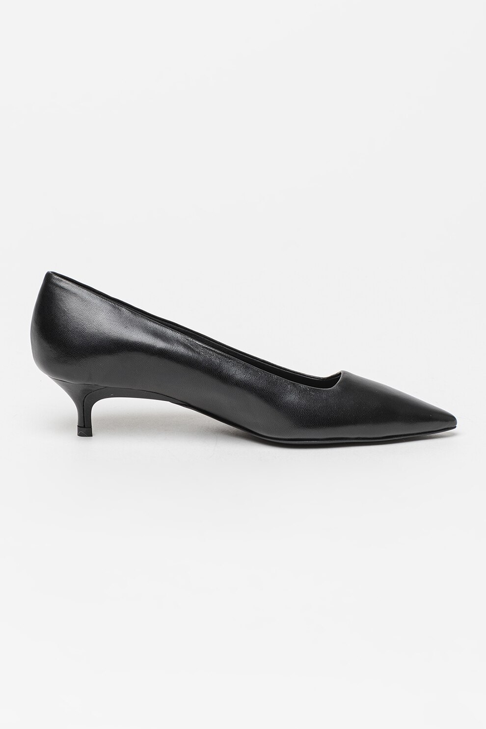 Furla, Pantofi din piele cu toc kitten Code, Negru, 37 - eMAG.ro