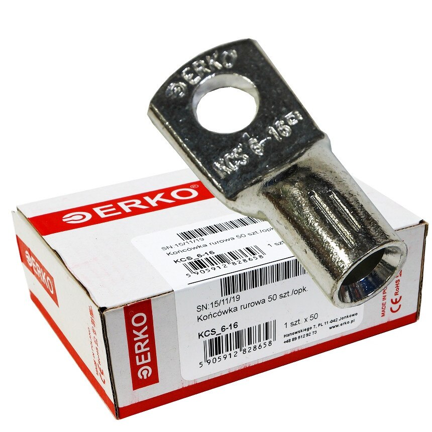Terminal de cablu tip inelar 16mm-M6 KCS 50 buc Erko - eMAG.ro