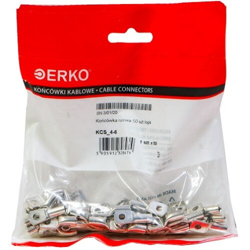 Terminal de cablu tip inelar KCS 6mm-M4 50 buc Erko - eMAG.ro