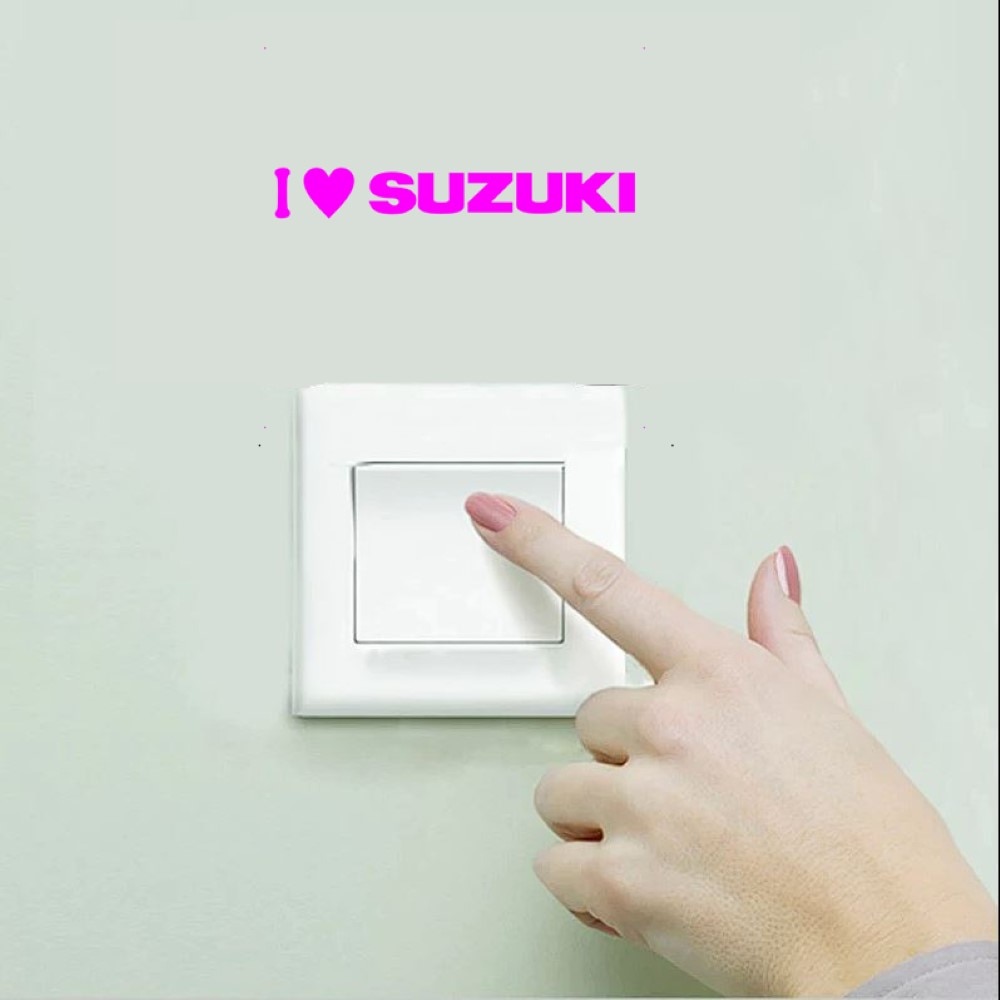 Sticker decorativ perete, auto si geam, I love suzuki, Roz, 25 cm - eMAG.ro