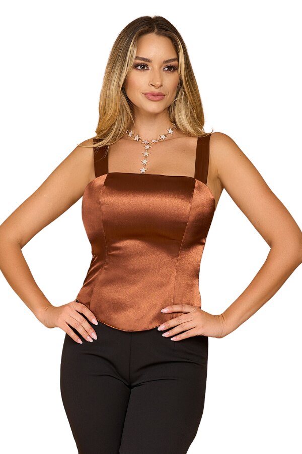 Corset elegant din satin Murano Gold S INTL - eMAG.ro