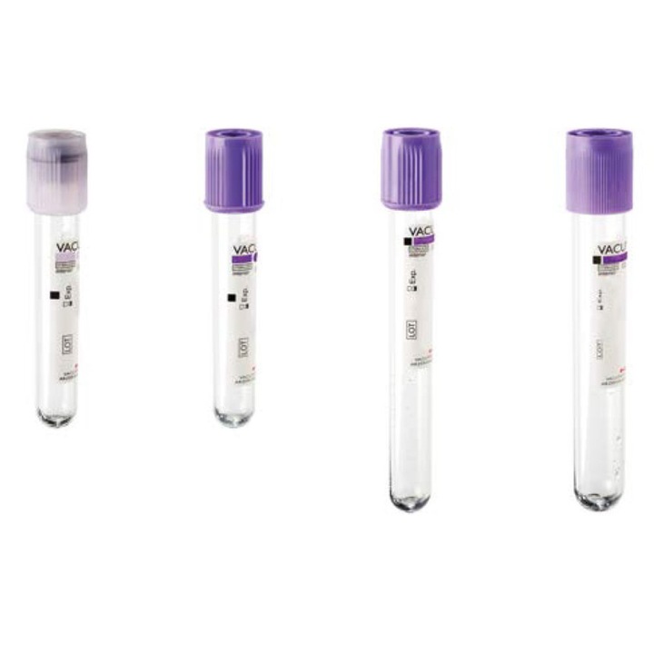 Eprubeta recoltare - vacutainer hematologie dop mov k2 edta, 2 ml,13x75 ...