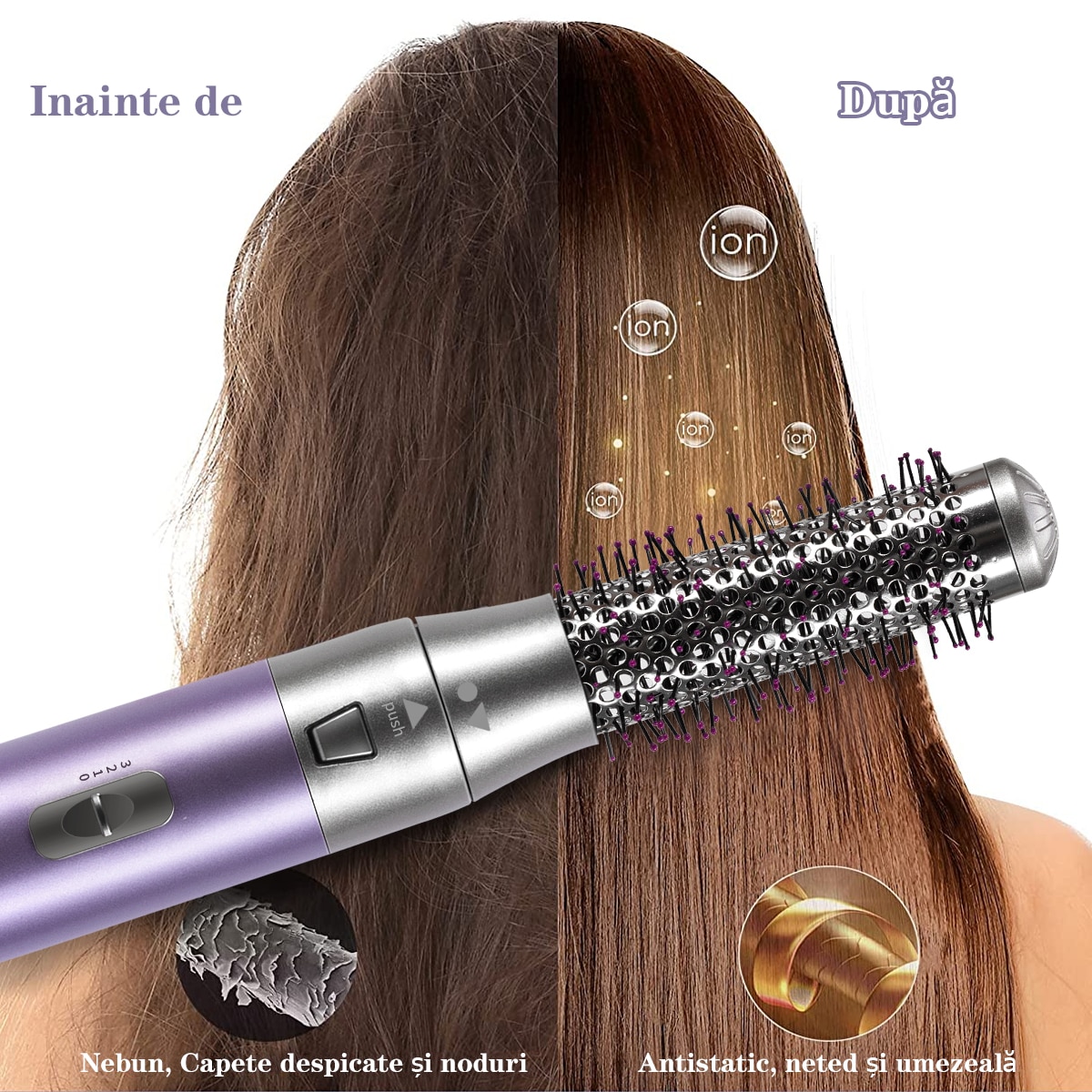 Perie de par electrica 5 in 1 Byondself®, 1000W, 3 Setari temperatura ...