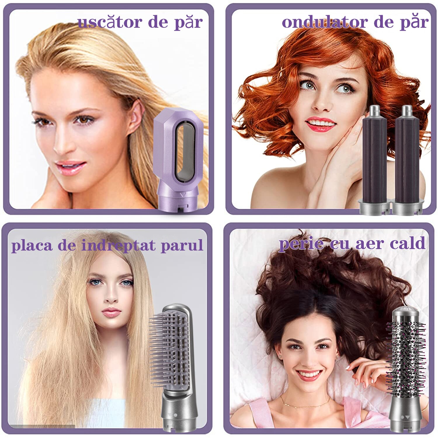 Perie de par electrica 5 in 1 Byondself®, 1000W, 3 Setari temperatura ...