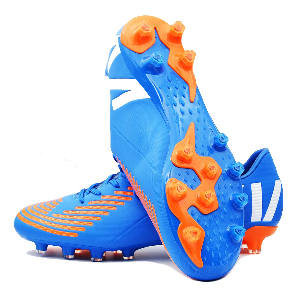 Ghete de fotbal MBrands, pentru gazon, cu crampoane rotunde, albastru ...