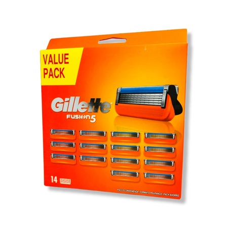 Резервни ножчета за самобръсначка Gillette, Fusion 5, Value Pack, 14 ...