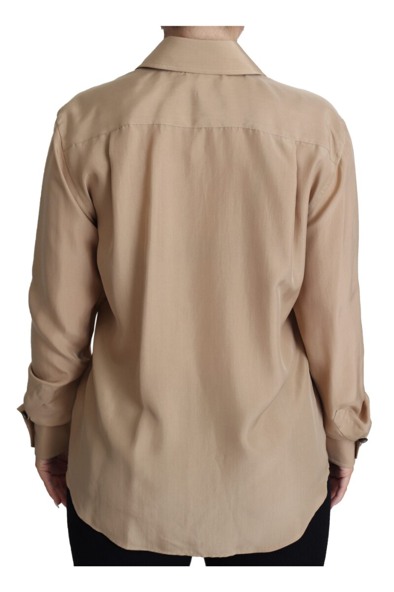 Camasa dama, Dolce & Gabbana, Matase, Bej, XS - eMAG.ro