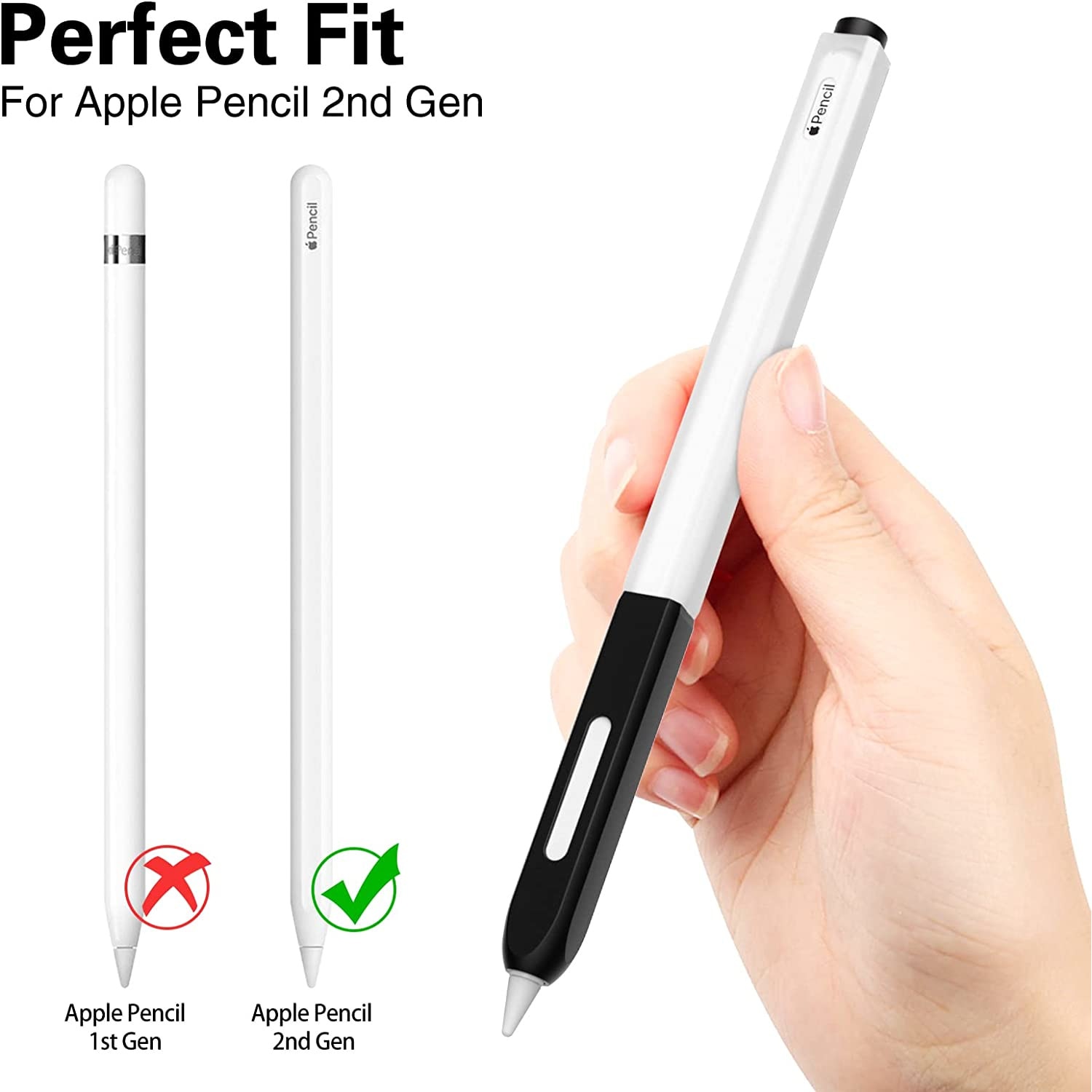 Кейс, За Apple Pen 2 Gen, Силикон, Черен/Бял - eMAG.bg