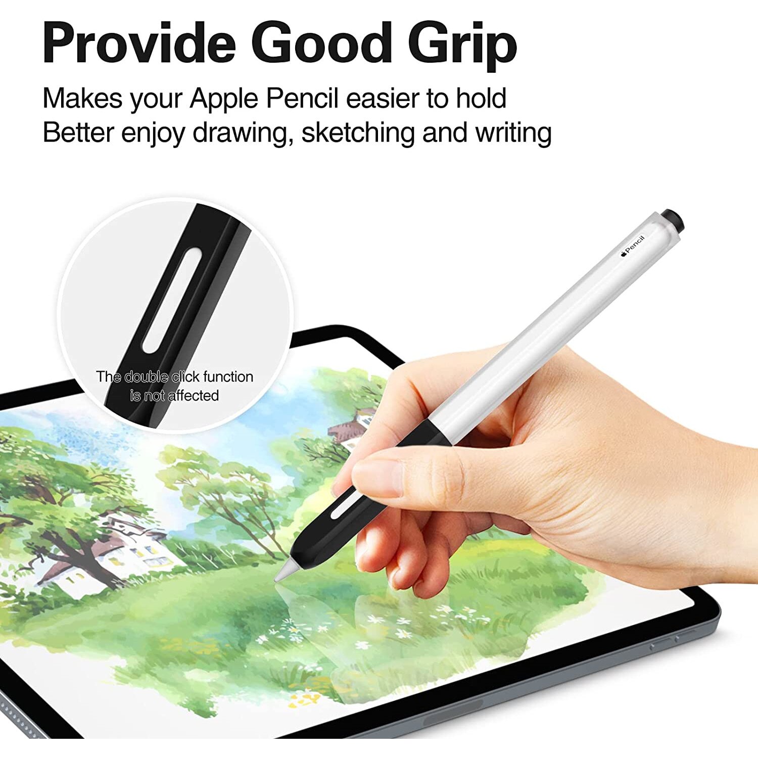 Кейс, За Apple Pen 2 Gen, Силикон, Черен/Бял - eMAG.bg