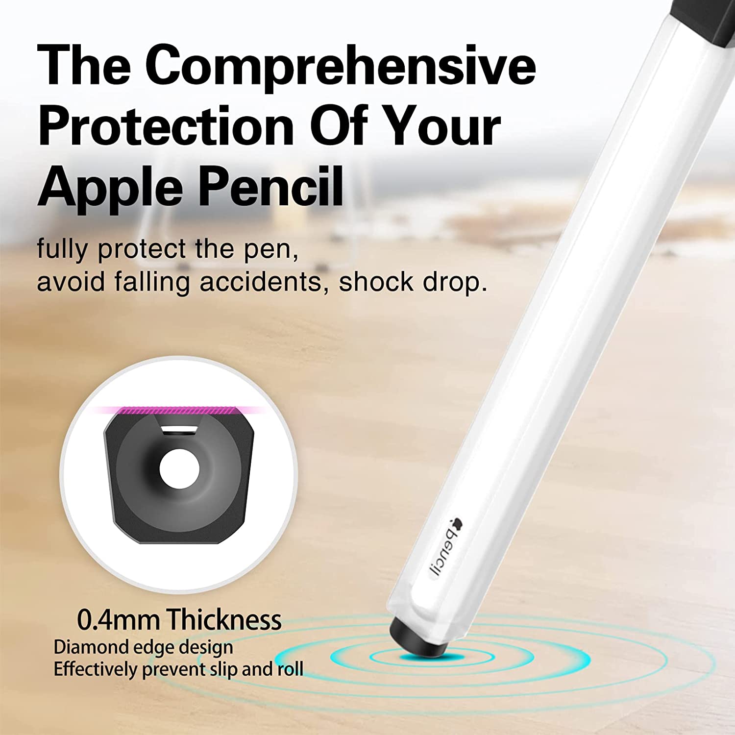 Кейс, За Apple Pen 2 Gen, Силикон, Черен/Бял - eMAG.bg