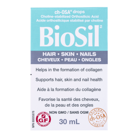 Хранителна добавка Natural Factors, BioSil, Коса, кожа и нокти, 30мл х ...