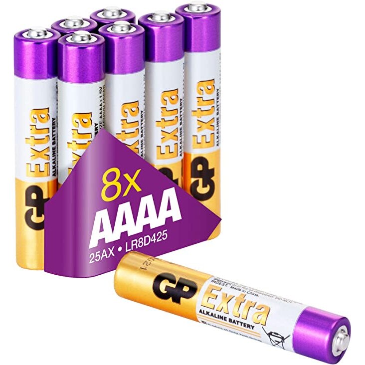 Алкални батерии GP Extra Alkaline AAAA, LR61, 1.5V, фолио 8 бр. - eMAG.bg