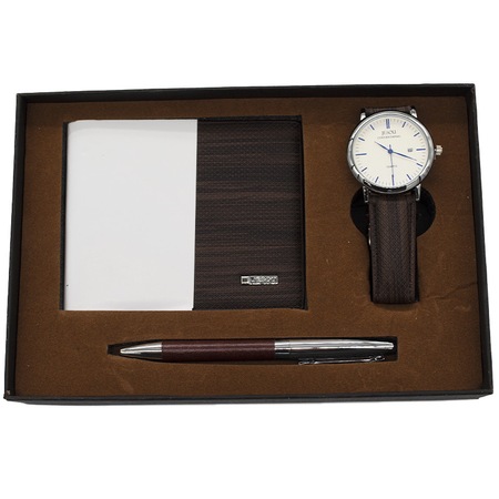 Подаръчен мъжки комплект JESOU COLLECTION, кутия с портфейл, часовник и ...