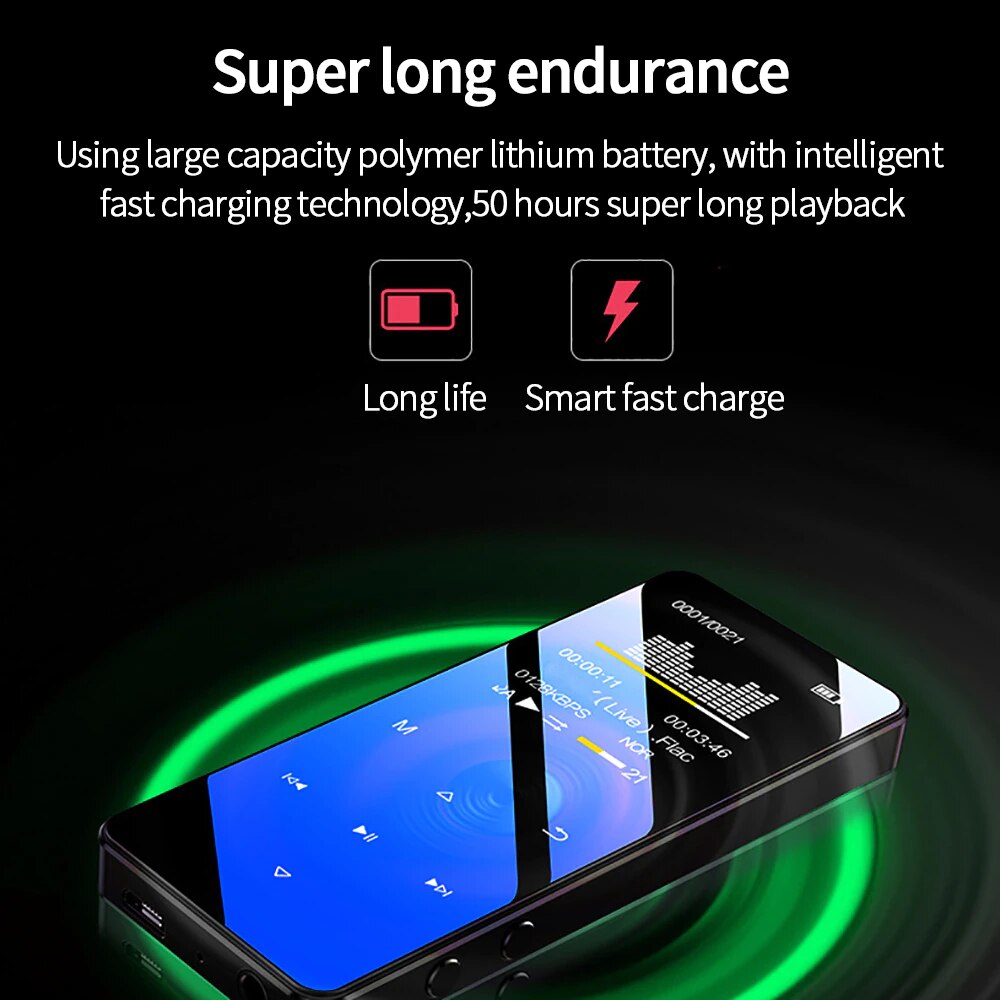 Player MP3, display 1,8 inch, 64 G suporta pana la 128 G, HIFI 6D ...