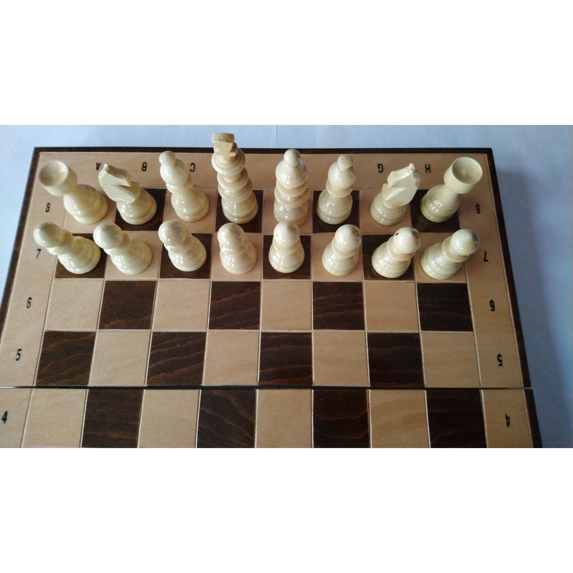 Fa sakk készlet 44x44 cm bükkfa sakk tábla doboz sakkfigura backgammon ...