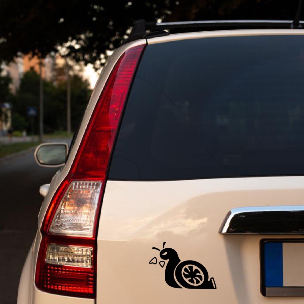Sticker decorativ perete, auto si geam, Melc turbo, Negru, 25 cm - eMAG.ro