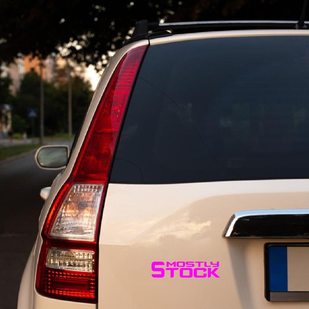 Sticker decorativ perete, auto si geam, Mostly stock, Roz, 25 cm - eMAG.ro