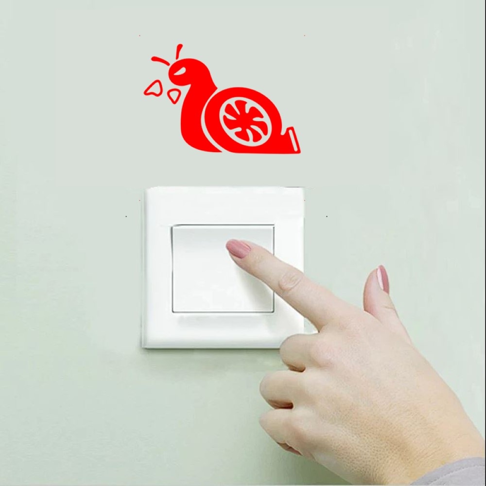Sticker decorativ perete, auto si geam, Melc turbo, Rosu, 25 cm - eMAG.ro
