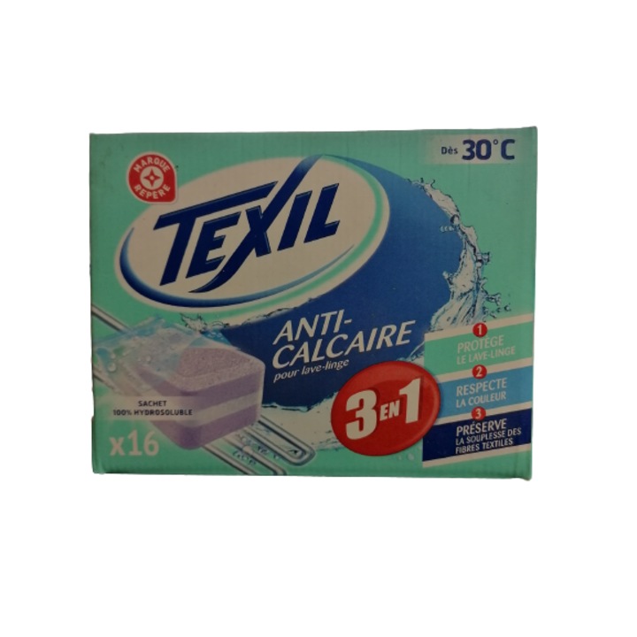 Комплект от 16 таблетки 3в1 Texil против варовик, защитава машината ...