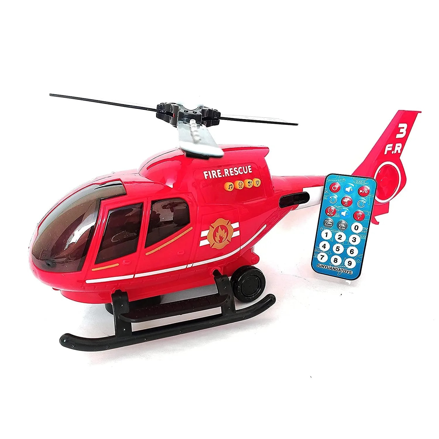 Elicopter de politie cu telecomanda, 37 cm, lumini si sunete, rosu ...
