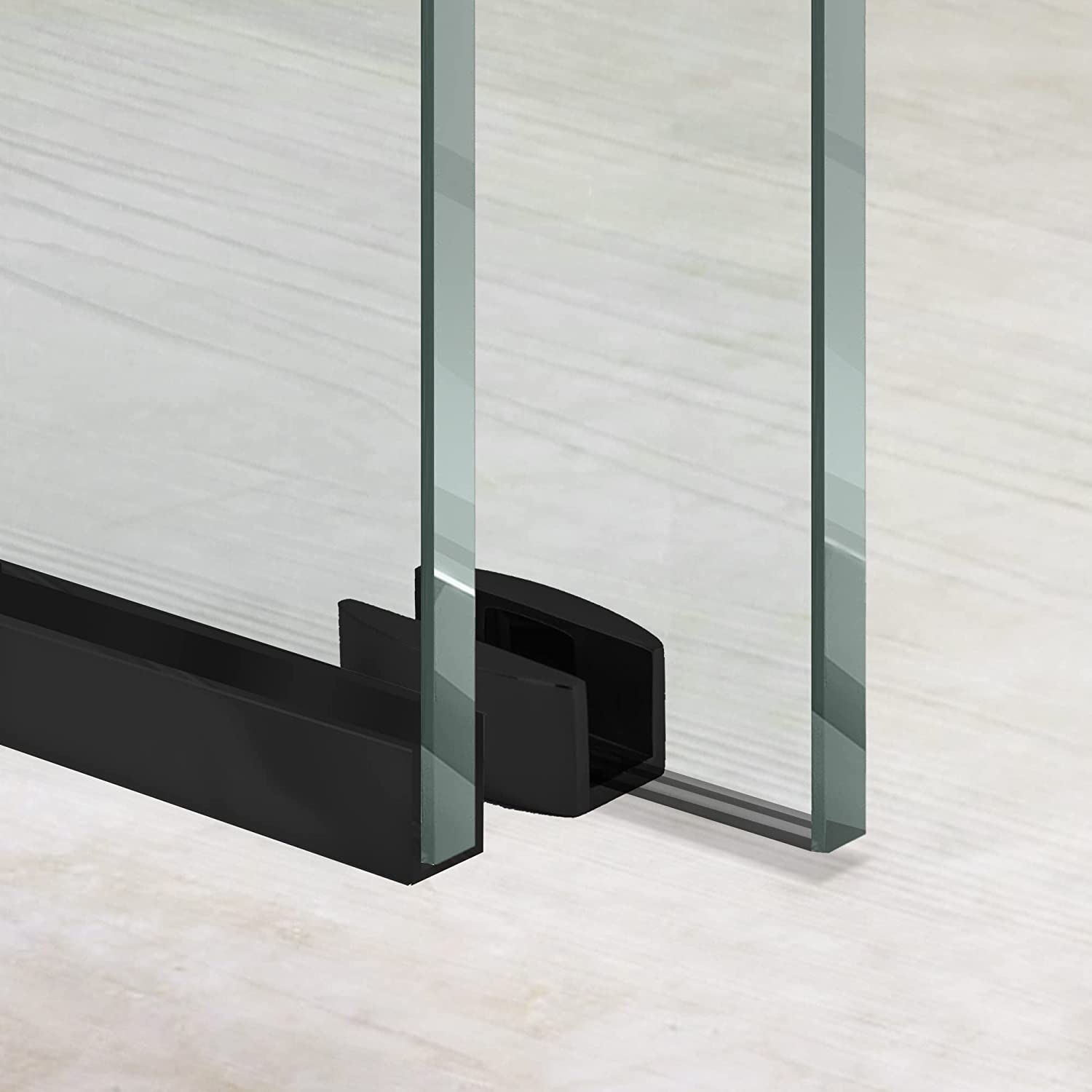Paravan dus cu usa glisanta Glissando Black, model Dance negru, sticla ...