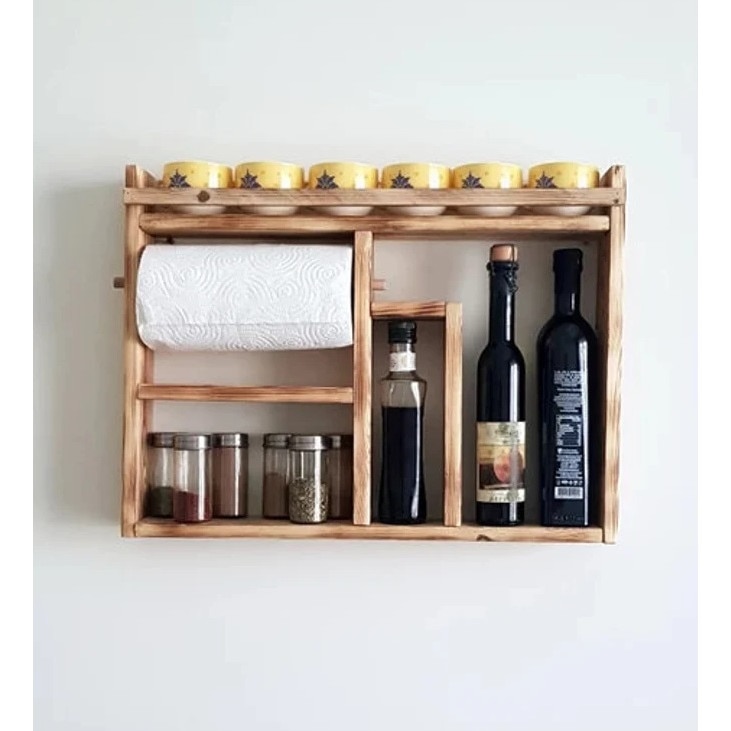 Raft de bucatarie pentru condimente, Anvers, 50x30x9.4 cm, natur - eMAG.ro