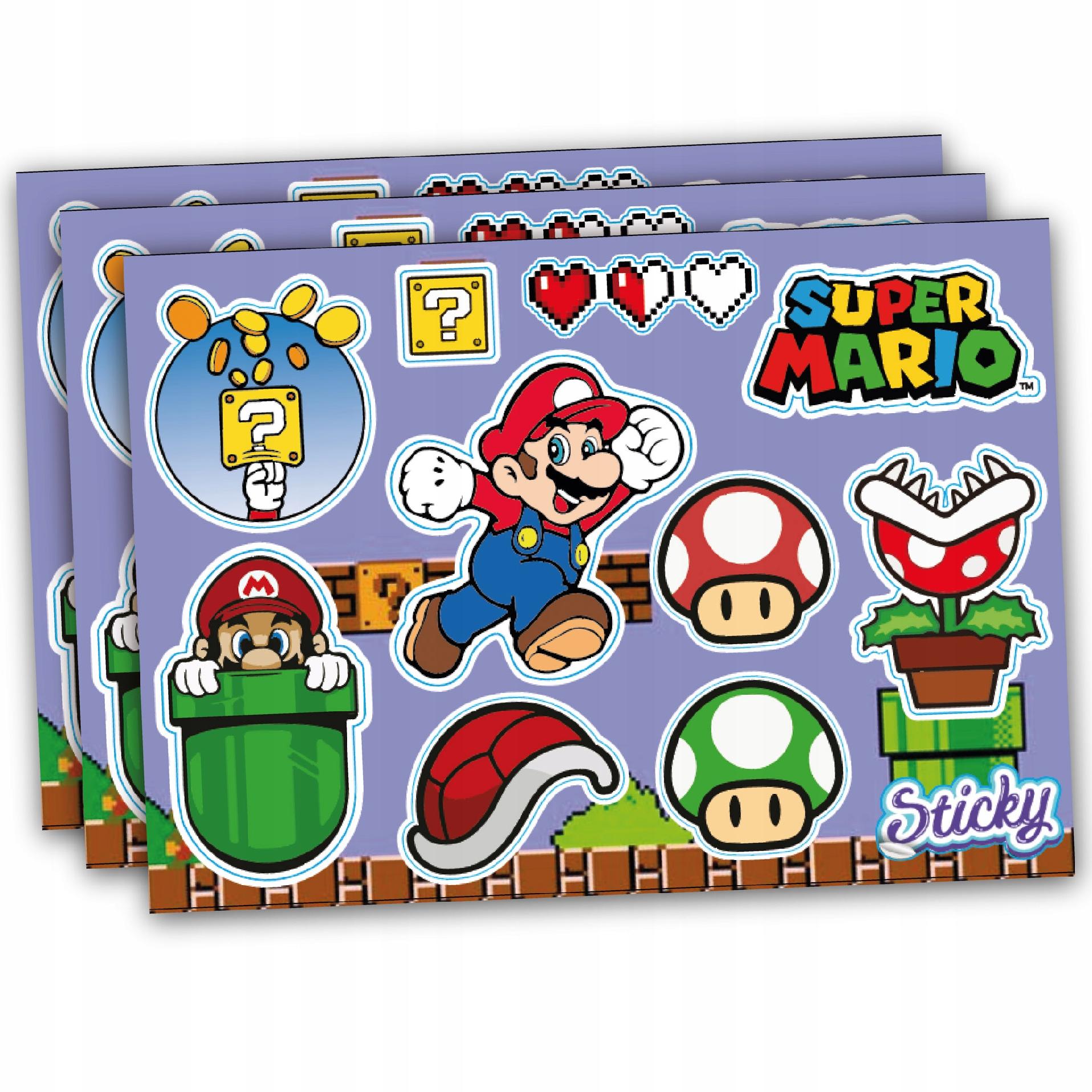 Set 11 stickere Mario, OEM, 21 cm x 14,8 cm - eMAG.ro
