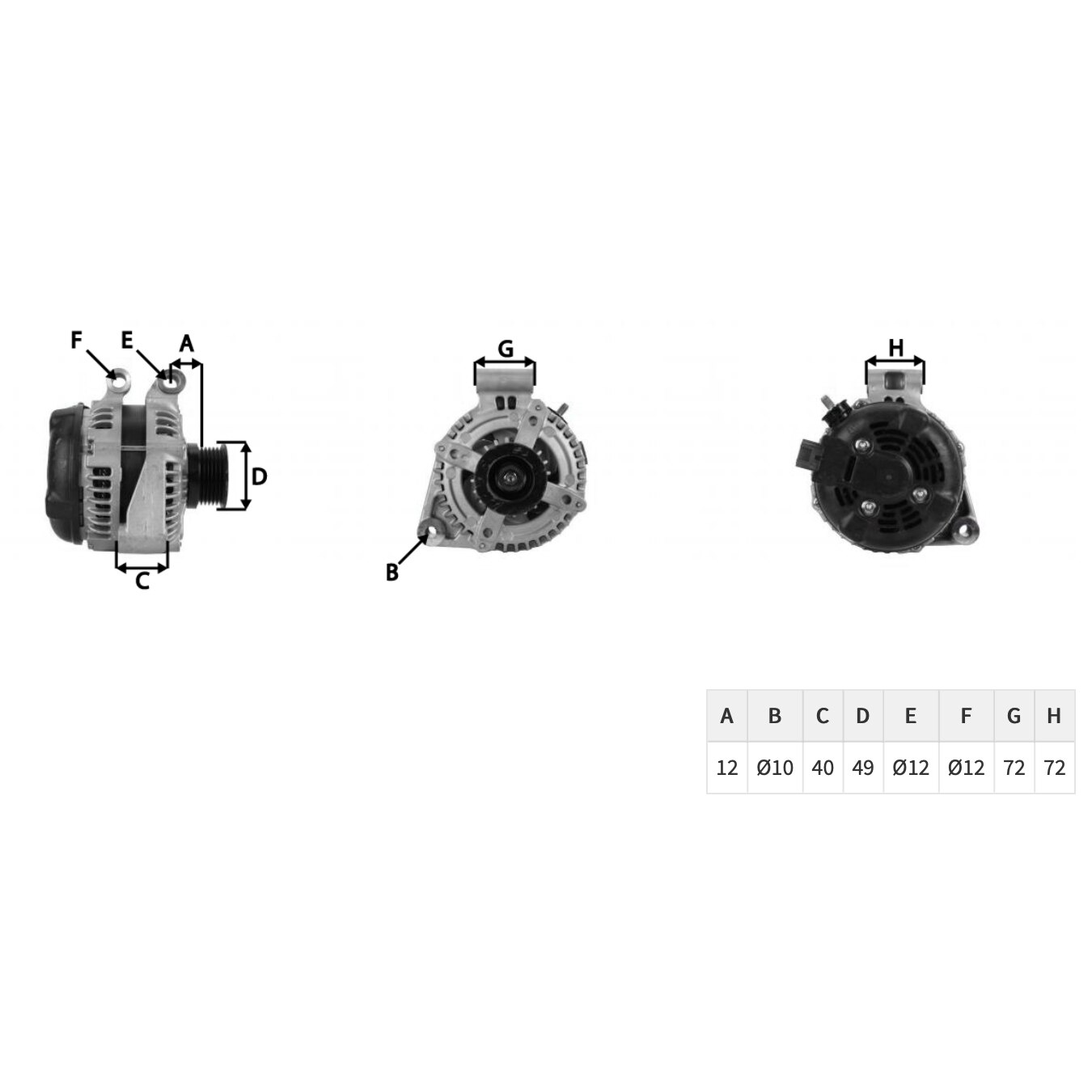 Alternator Ford, Valeo, 120A, 49mm - eMAG.ro