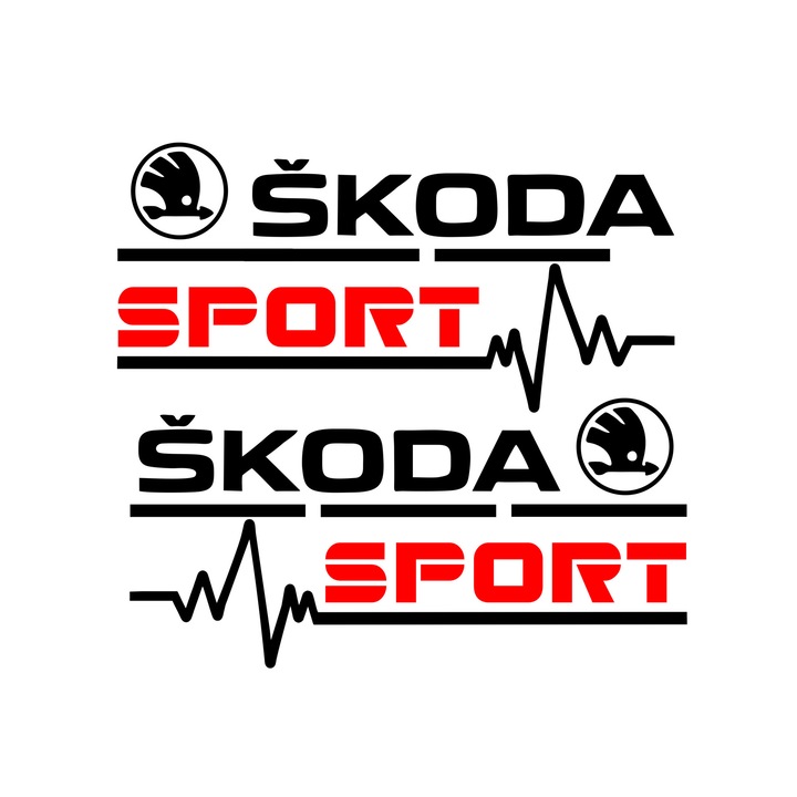 Sticker auto, oglinda, skoda, negru-rosu, 2 buc, set, 17 x 8 cm - eMAG.ro