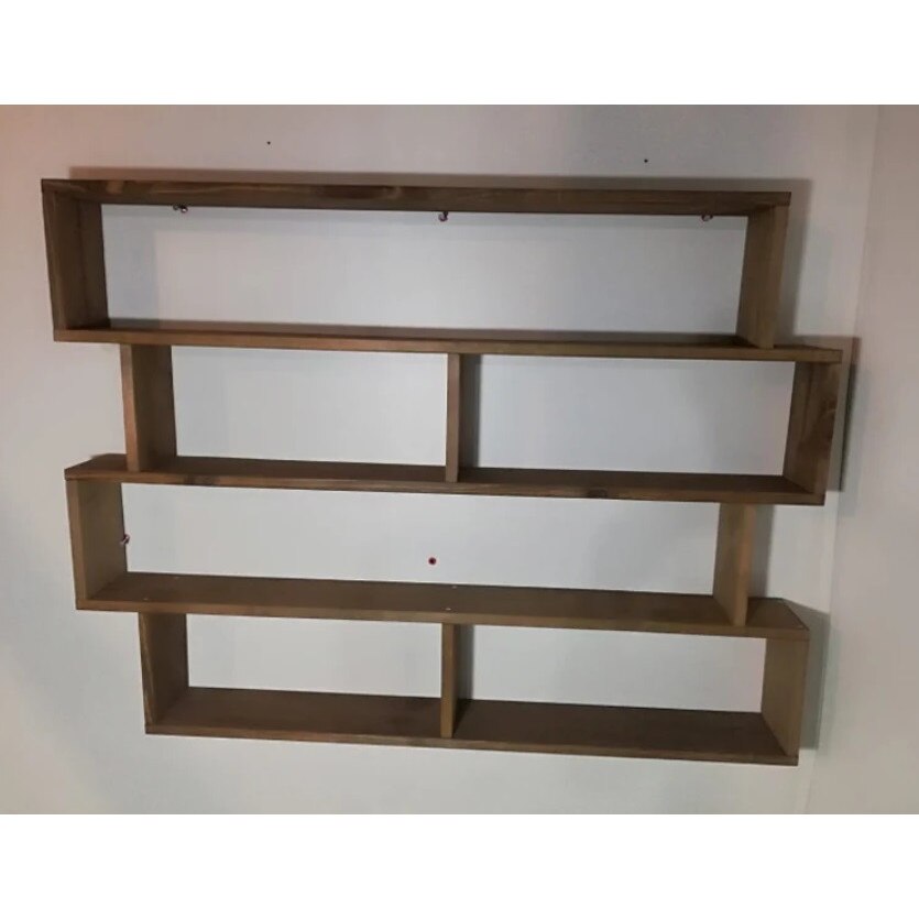 Raft de perete/ biblioteca pentru carti, Nancy, 100x80x11.4 cm, nuc ...