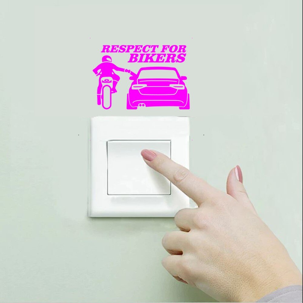 Sticker decorativ perete, auto si geam, Respect for bikers, audi, Roz ...