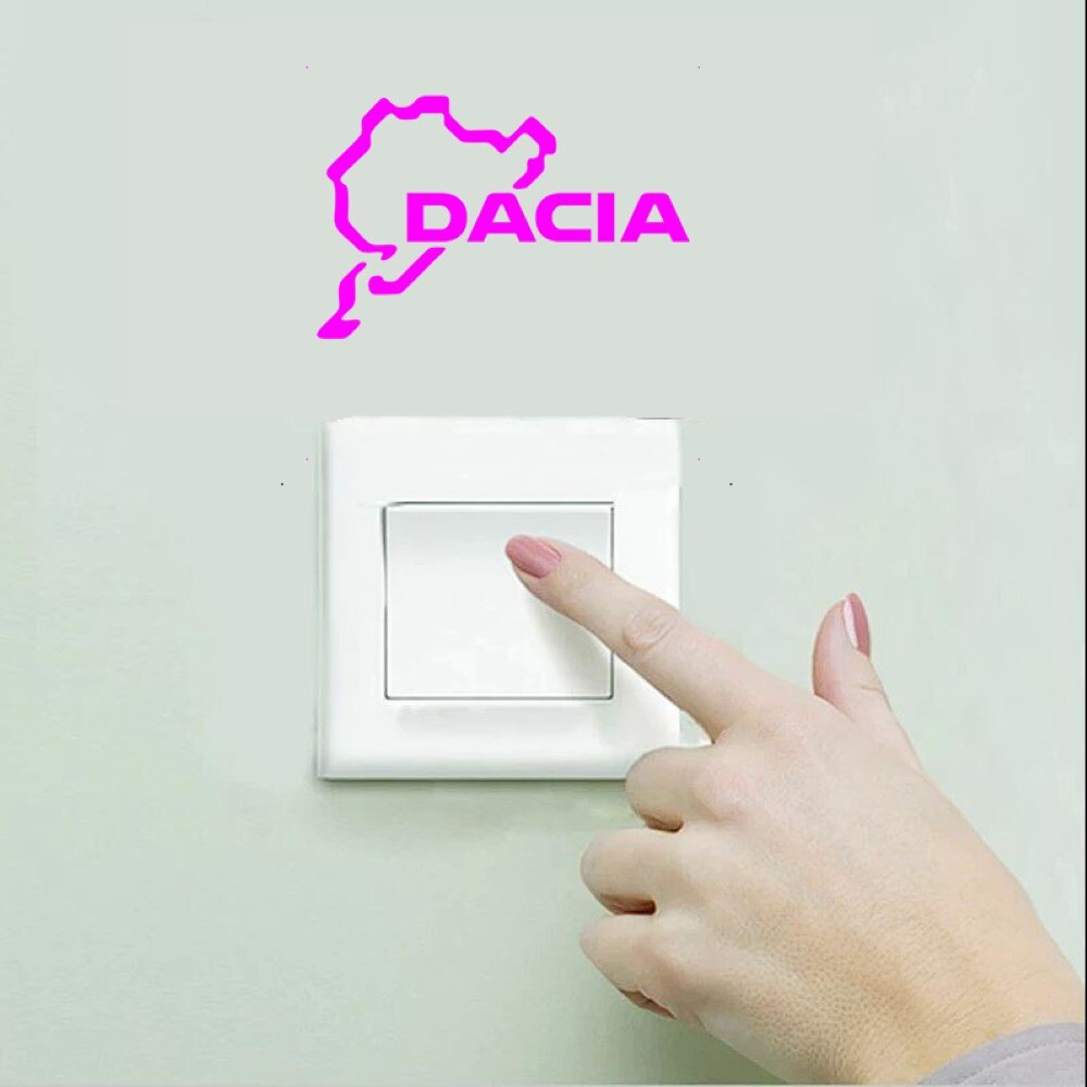 Sticker decorativ perete, auto si geam, Nurburgring dacia, Roz, 25 cm ...