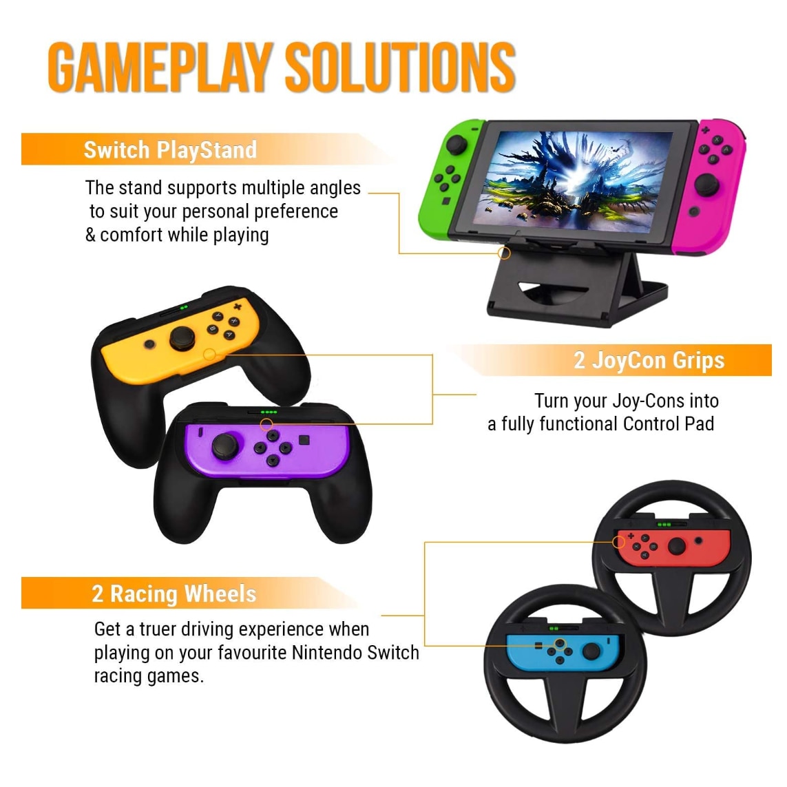 Kiturile de accesorii consola gaming, Compatibil cu Nintendo Switch ...