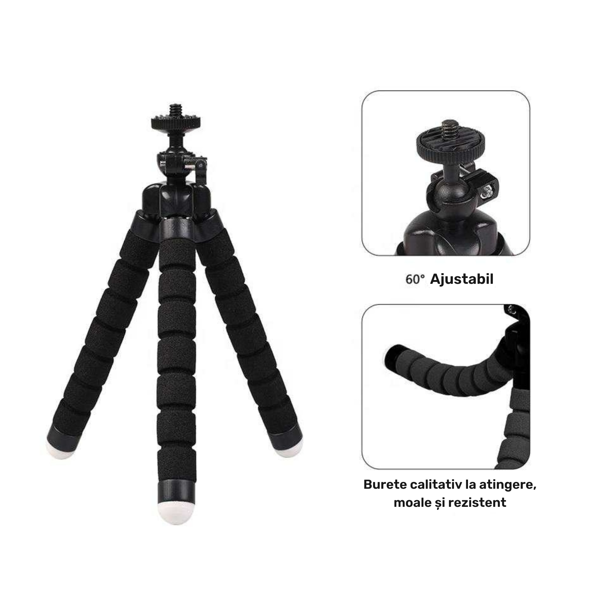 Trepied cu telecomanda universala Bluetooth, Tripod Selfie Stick ...
