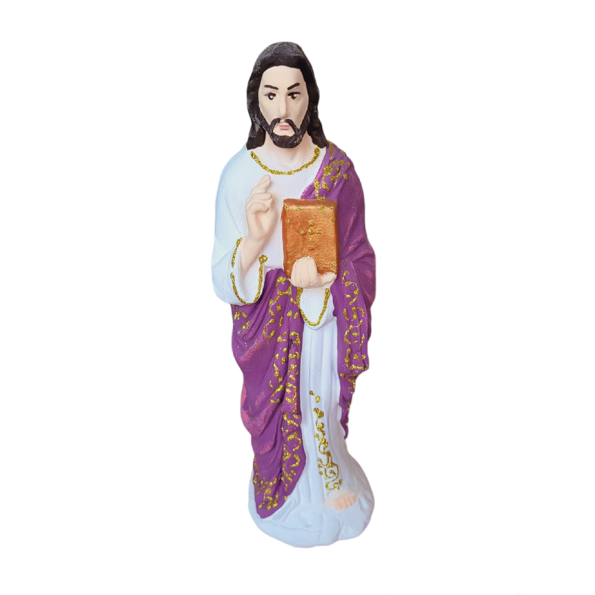 Statueta Isus Hristos, pictata manual, inaltimea 32 cm - eMAG.ro